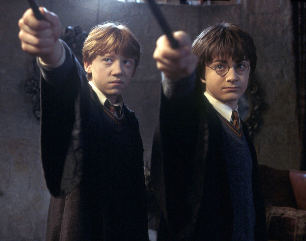 Harry and Ron with wands at the ready — Harry Potter Fan Zone