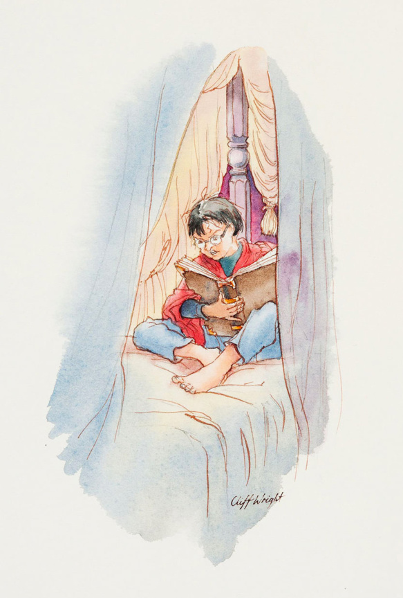 Studying at Hogwarts (Cliff Wright illustration) — Harry Potter Fan Zone